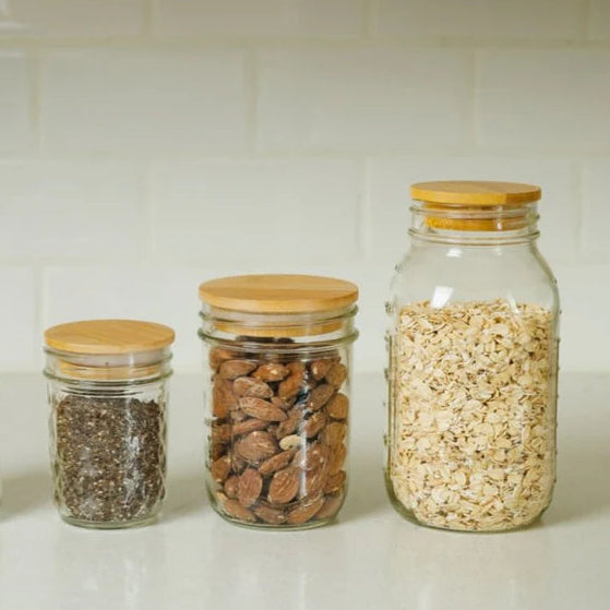 Bamboo Mason Jar Lids | Zero Waste Home + Body | TheGoodFill.co